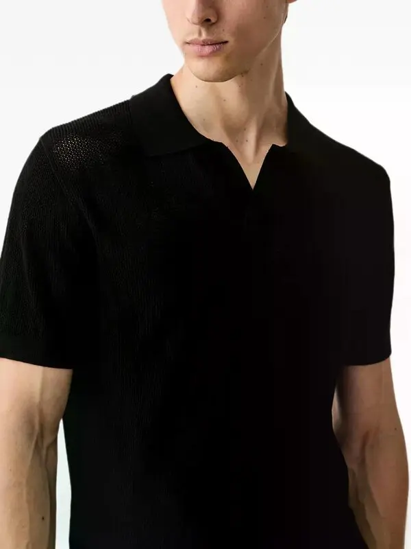 Karl Lagerfeld Mesh-knit Polo Shirt