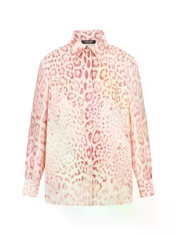 Roberto Cavalli Leopard-print Silk Shirt