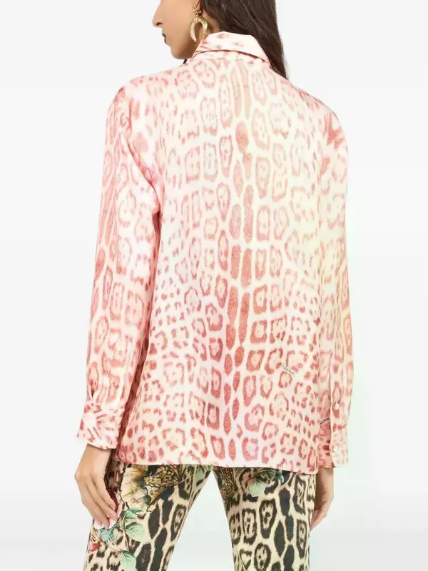Roberto Cavalli Leopard-print Silk Shirt