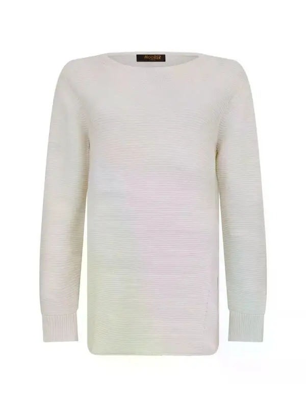 MOORER Ribbed-knit Sweater - White