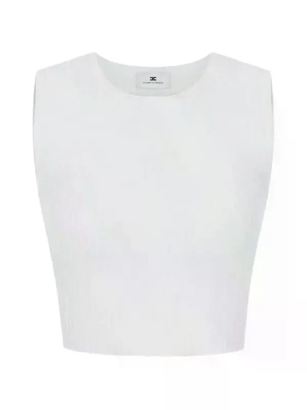 Elisabetta Franchi Top In Knit Fabric - Neutrals