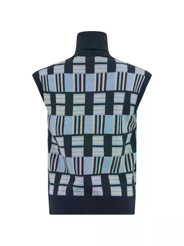 MOORER Geometric-pattern Sleeveless Jumper