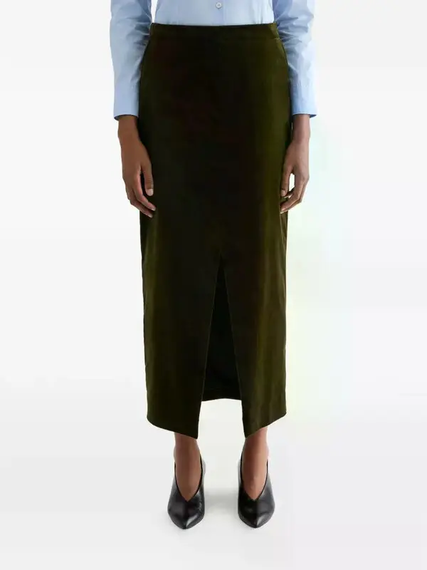 JIL SANDER Front-slit Velvet Midi Skirt