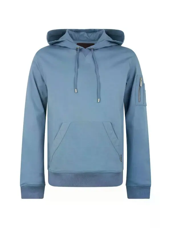 MOORER Zip-pocket Hoodie - Blue