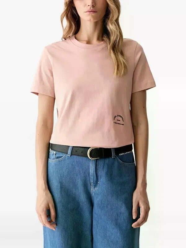 Karl Lagerfeld Logo-embroidered T-shirt - Pink