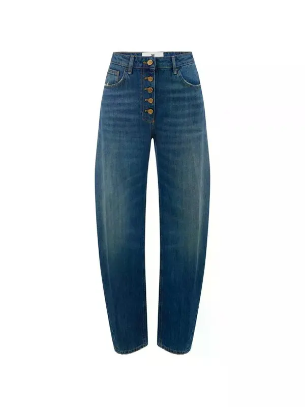 Elisabetta Franchi Balloon Jeans With Jewel Buttons - Blue