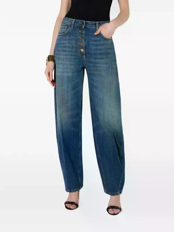 Elisabetta Franchi Balloon Jeans With Jewel Buttons