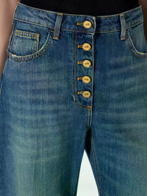 Elisabetta Franchi Balloon Jeans With Jewel Buttons