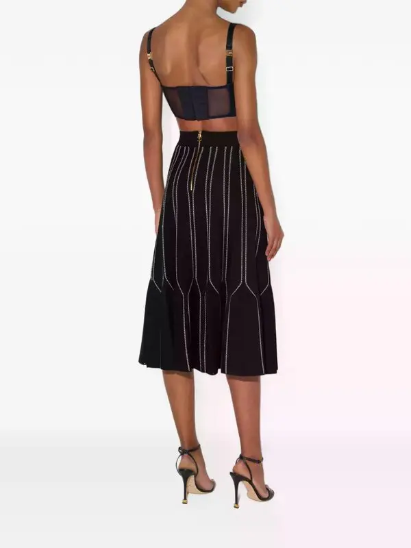 Elisabetta Franchi Cool Wool And Tulle Top