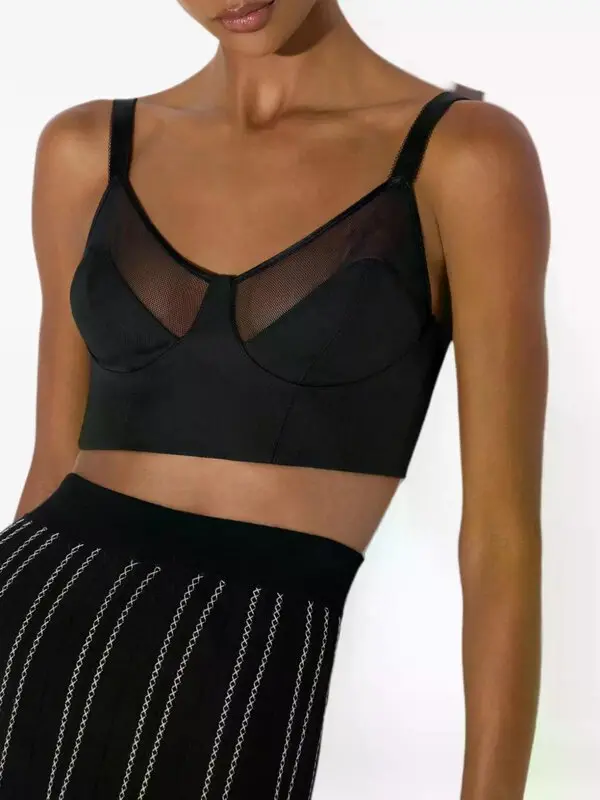 Elisabetta Franchi Cool Wool And Tulle Top