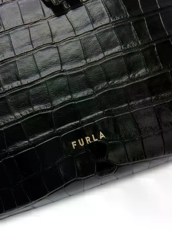 Furla S Atmosfera Dome Croc-effect Leather Tote Bag