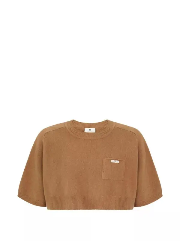 Elisabetta Franchi Wool And Cashmere Top - Neutrals