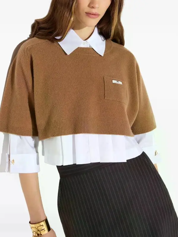 Elisabetta Franchi Wool And Cashmere Cropped Top