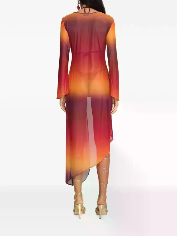 AMIR SLAMA X Tati Barbieri Ombré-effect Asymmetric Beach Cover-up