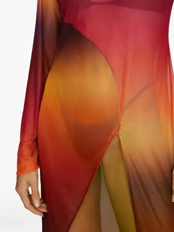 AMIR SLAMA X Tati Barbieri Ombré-effect Asymmetric Beach Cover-up