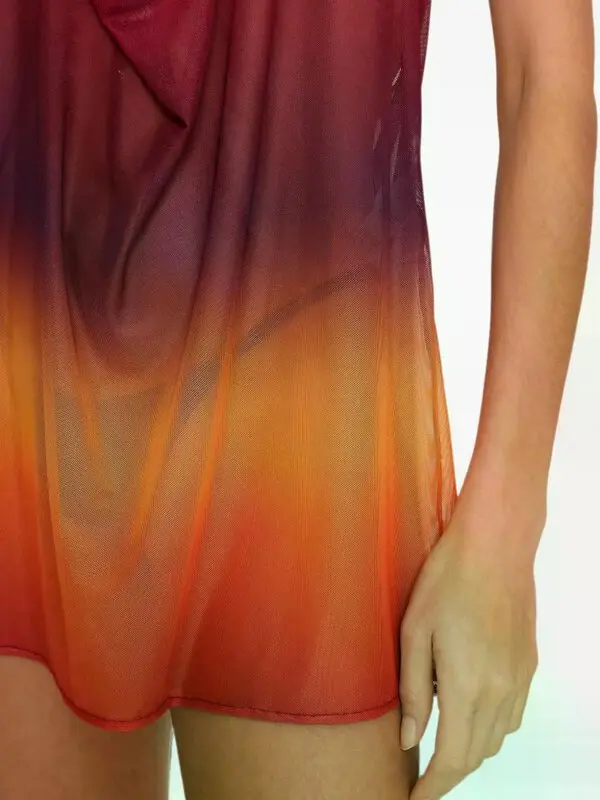 AMIR SLAMA X Tati Barbieri Ombré-mesh Halterneck Beach Cover-up