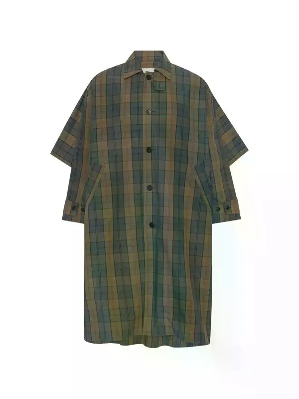 Henrik Vibskov Uncut Tartan-check Coat - Brown