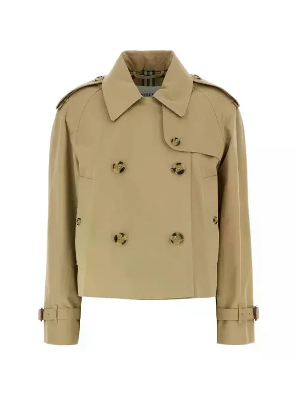 Burberry Double-breasted Cropped Trench Coat - Neutrals