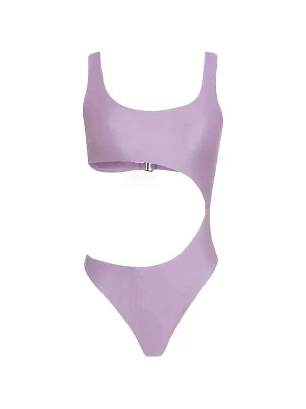 AMIR SLAMA X Tati Barbieri Cut-out Ring-detail Swimsuit - Purple