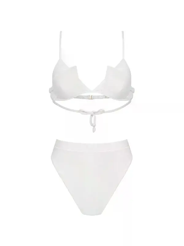 AMIR SLAMA X Tati Barbieri Geometric-cup High-waisted Bikini - White