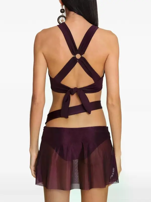 AMIR SLAMA X Tati Barbieri Cut-out Mesh-panel Bikini