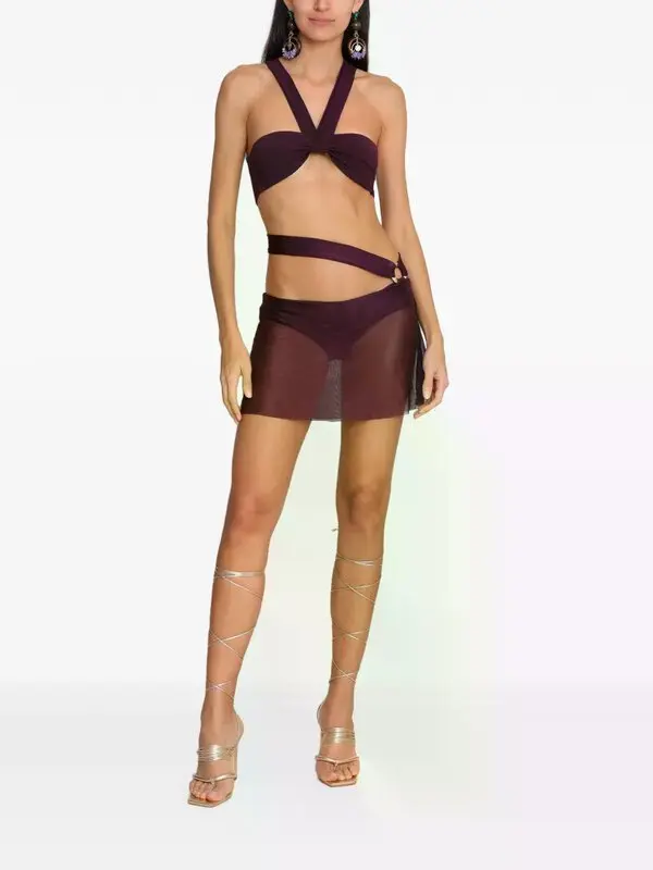 AMIR SLAMA X Tati Barbieri Cut-out Mesh-panel Bikini