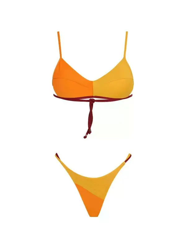 AMIR SLAMA X Tati Barbieri Colour-blocking Triangle Bikini