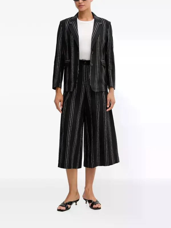 BENETTON Pinstripe-pattern Notched-lapels Blazer - Black