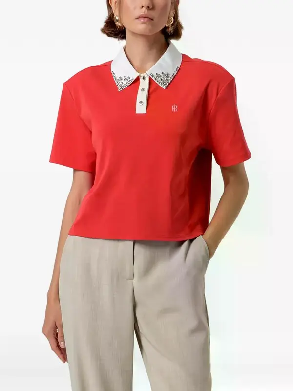 FRACOMINA Crystal-embellished Polo Shirt - Neutrals