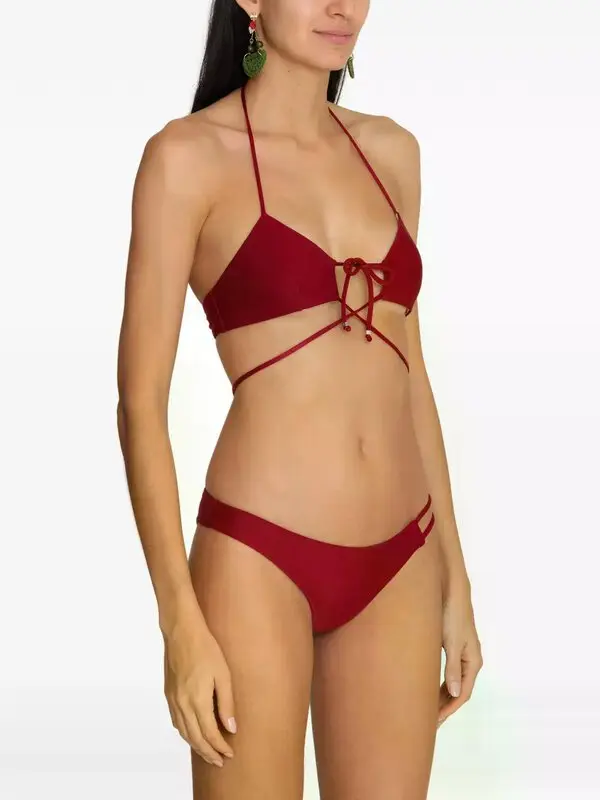 AMIR SLAMA X Tati Barbieri Lace-up Halterneck Bikini