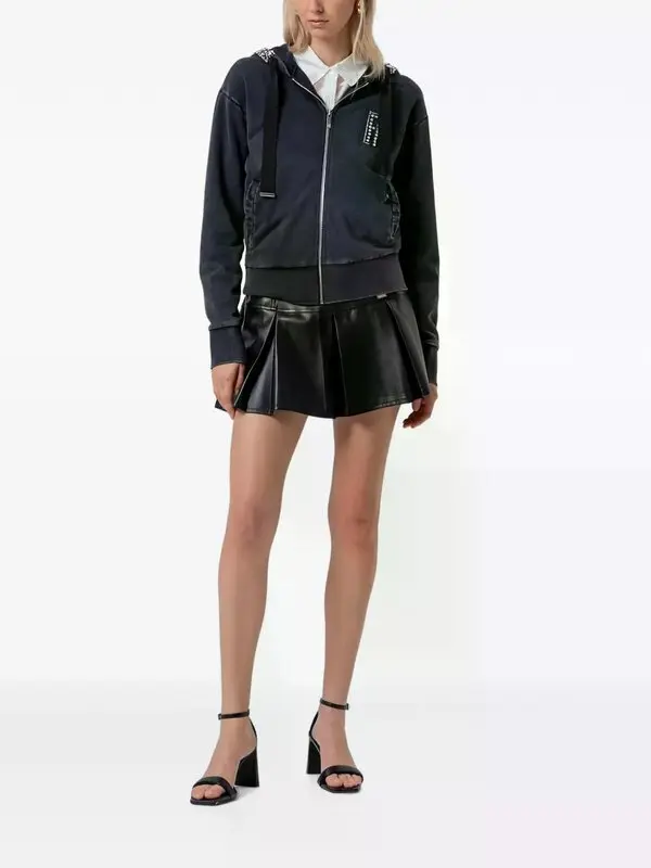 FRACOMINA Crystal-embellished Zip-up Hoodie - Black