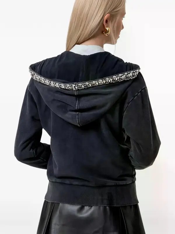 FRACOMINA Crystal Embellished Zip-up Hoodie