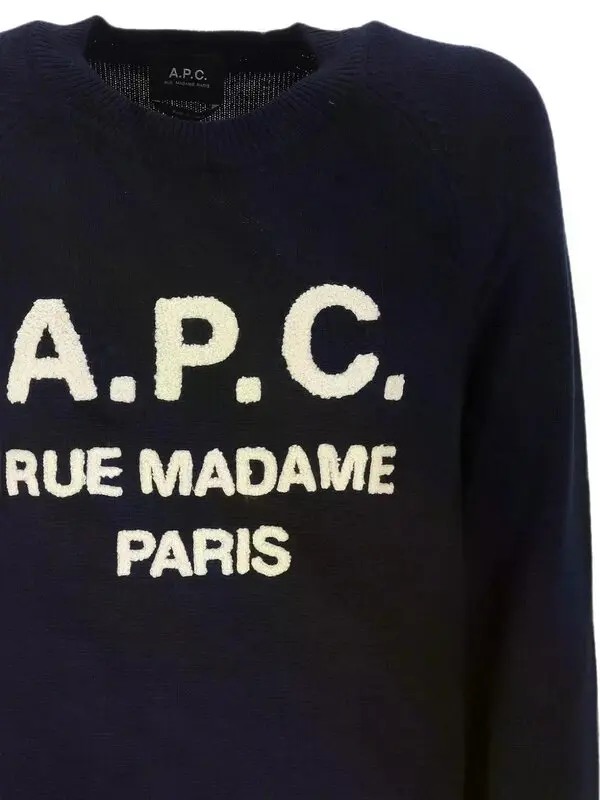 A.p.c. Logo-embroidered Raglan-sleeve Sweater