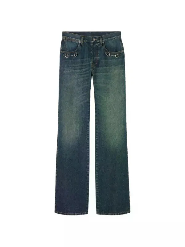 Gucci Horsebit Faded Jeans