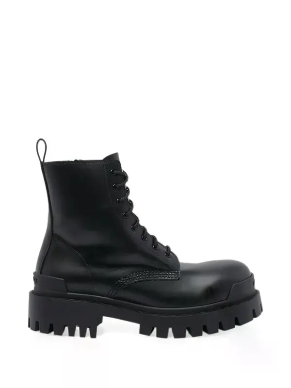 Balenciaga Strike Lace-up Ankle Boots - Black