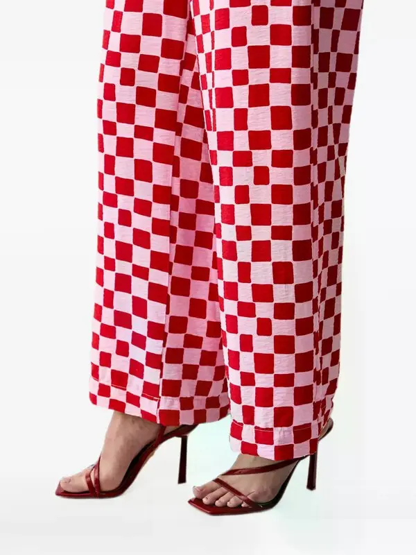 BENETTON Checkerboard-print Palazzo Pants