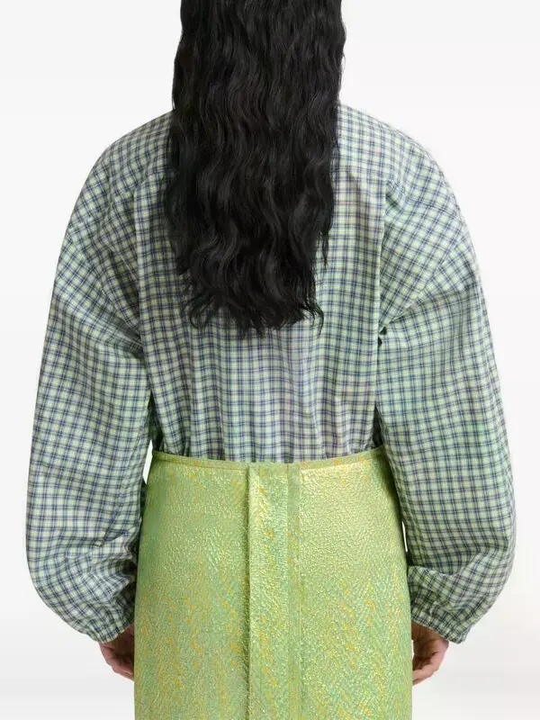 Marni Checked High Neck Drawstring Shirt