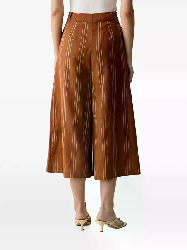 BENETTON Vertical-stripe Cropped Palazzo Pants