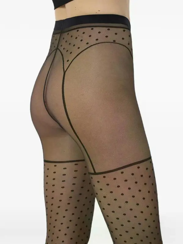 Wolford Polka-dot Garter-belt-effect Tights