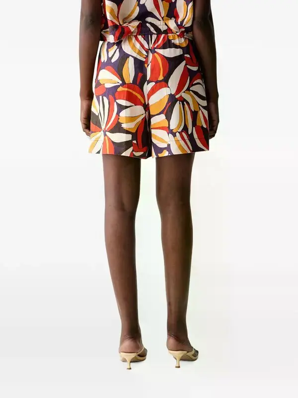 BENETTON Floral-print Drawstring Mini Shorts