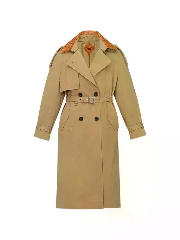 Mcm Double-breasted Trench Coat - Neutrals