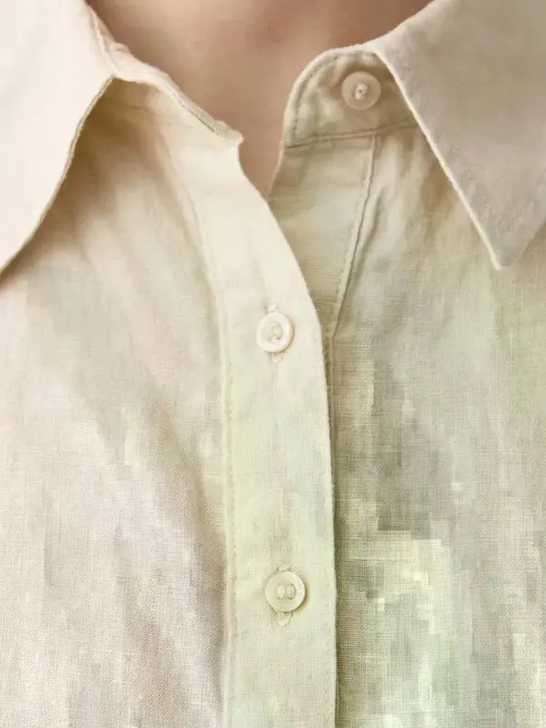 BENETTON Short-sleeved Midi Shirt Dress - Neutrals