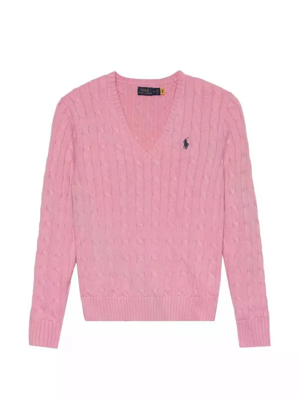Polo Ralph Lauren Cable-knit V-neck Sweater - Pink