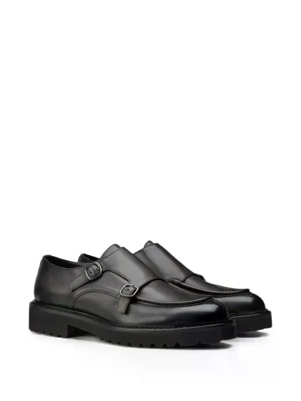 DOUCAL'S Double-buckle Leather Loafers