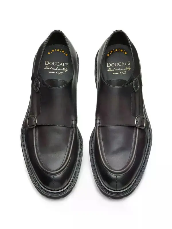 DOUCAL'S Double-buckle Leather Loafers