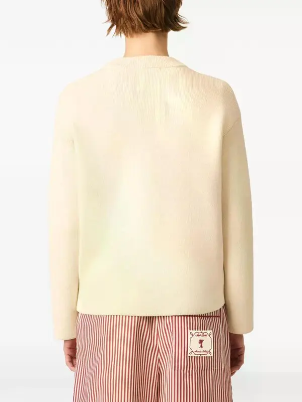 AMI Paris Cotton And Wool Arrow Cardigan