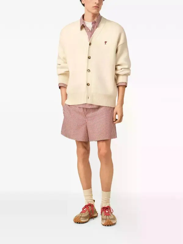 AMI Paris Cotton And Wool Arrow Cardigan