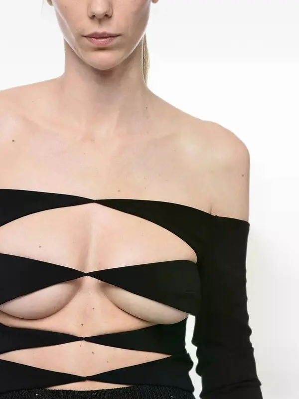 MONOT Cut-out Off-shoulder Glove Top