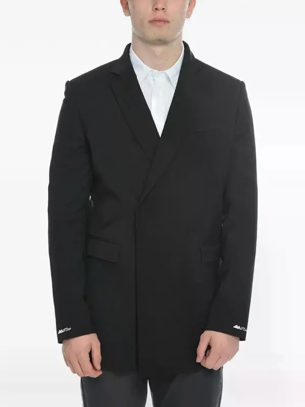 MSFTS Double-breasted Logo-print Blazer