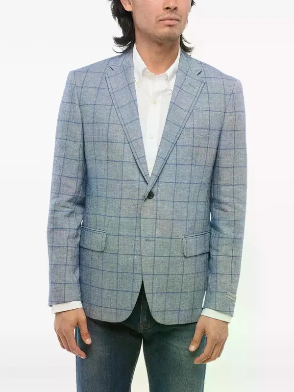 Corneliani Checked Single-breasted Blazer - Blue